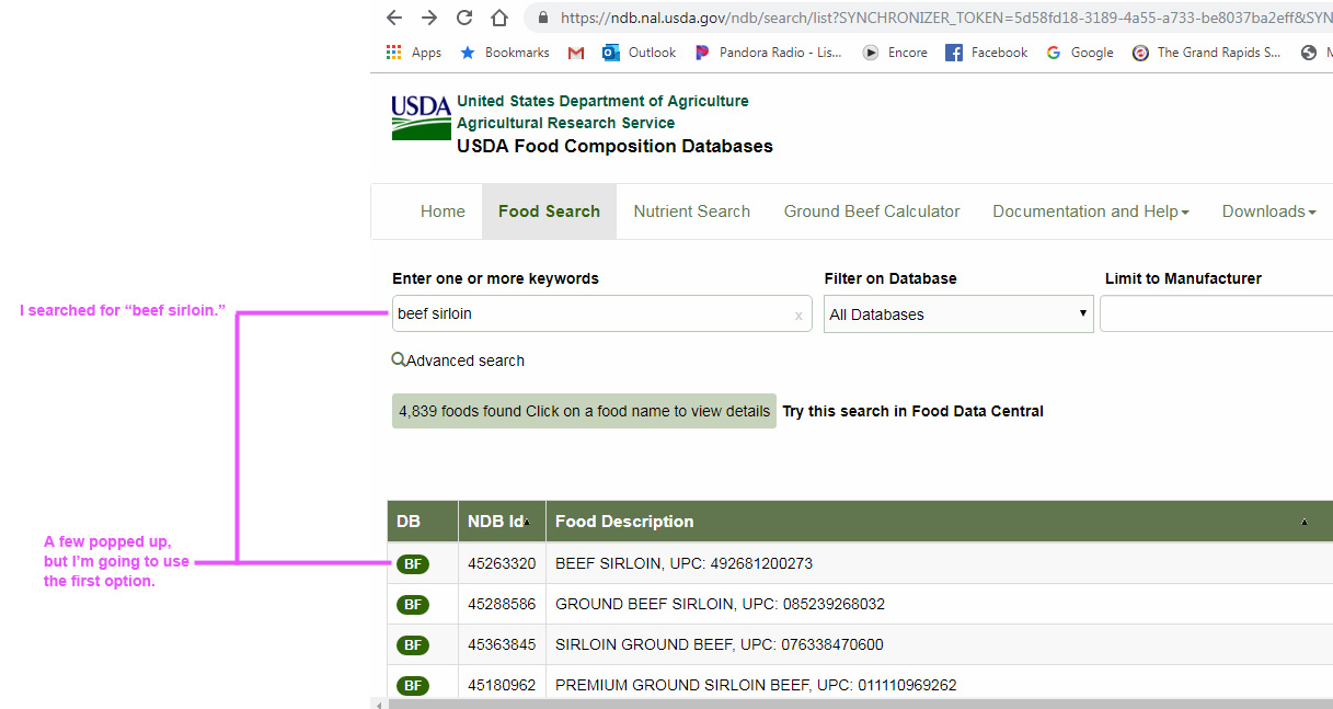 USDA Food Database Beef Sirloin | Get Fit. Go Figure!
